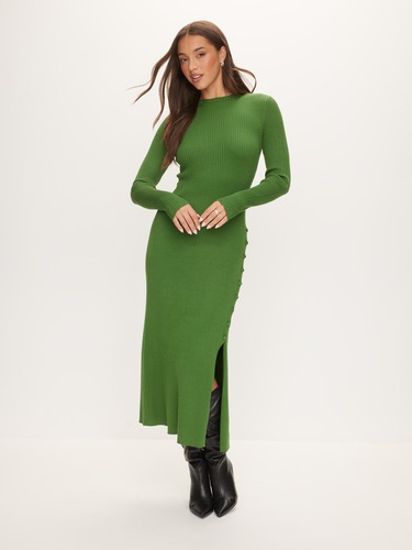 Maya Long Sleeve Knit Midi Dress