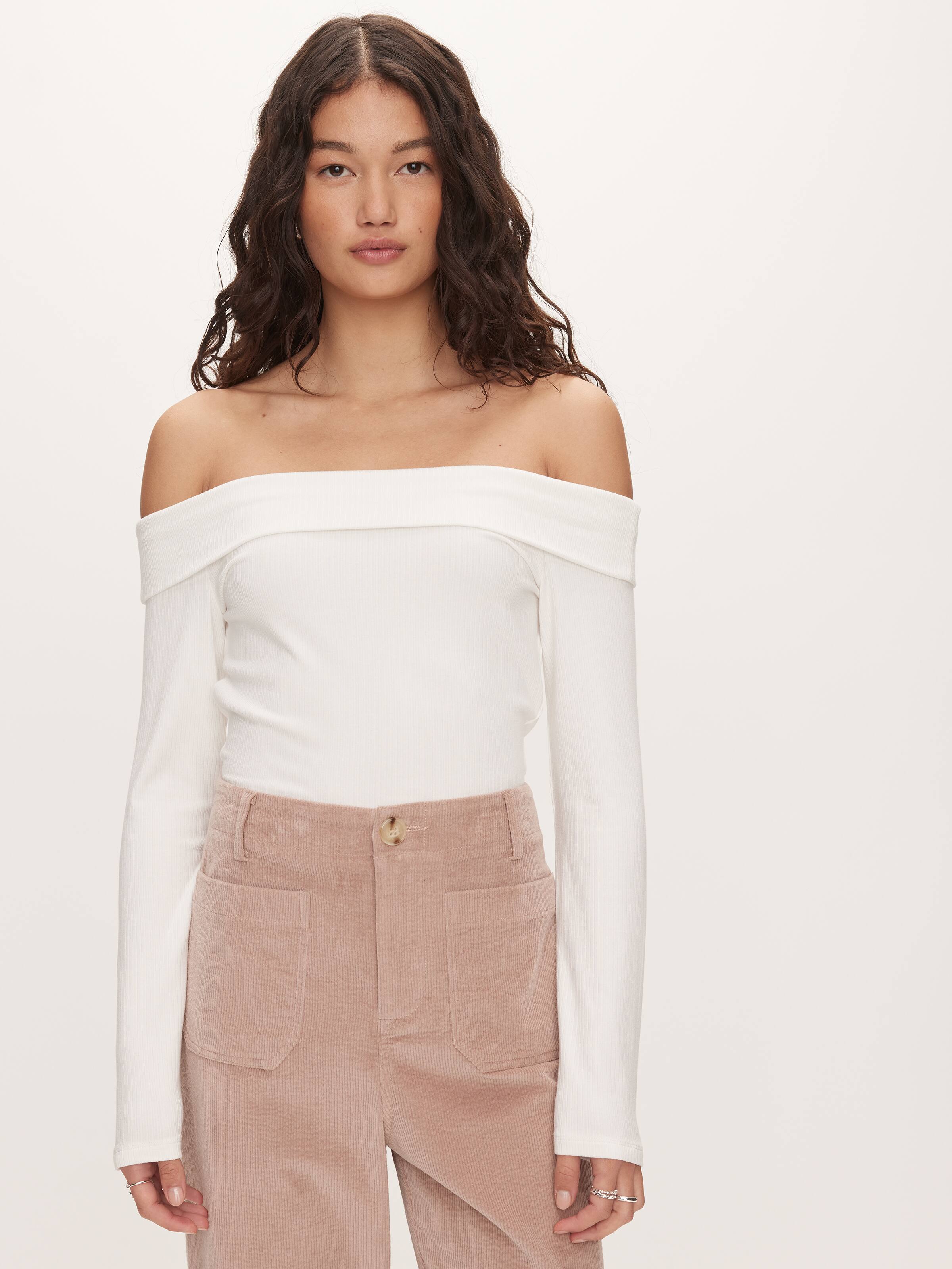 Off The Shoulder Long Sleeve Top - Dotti Online