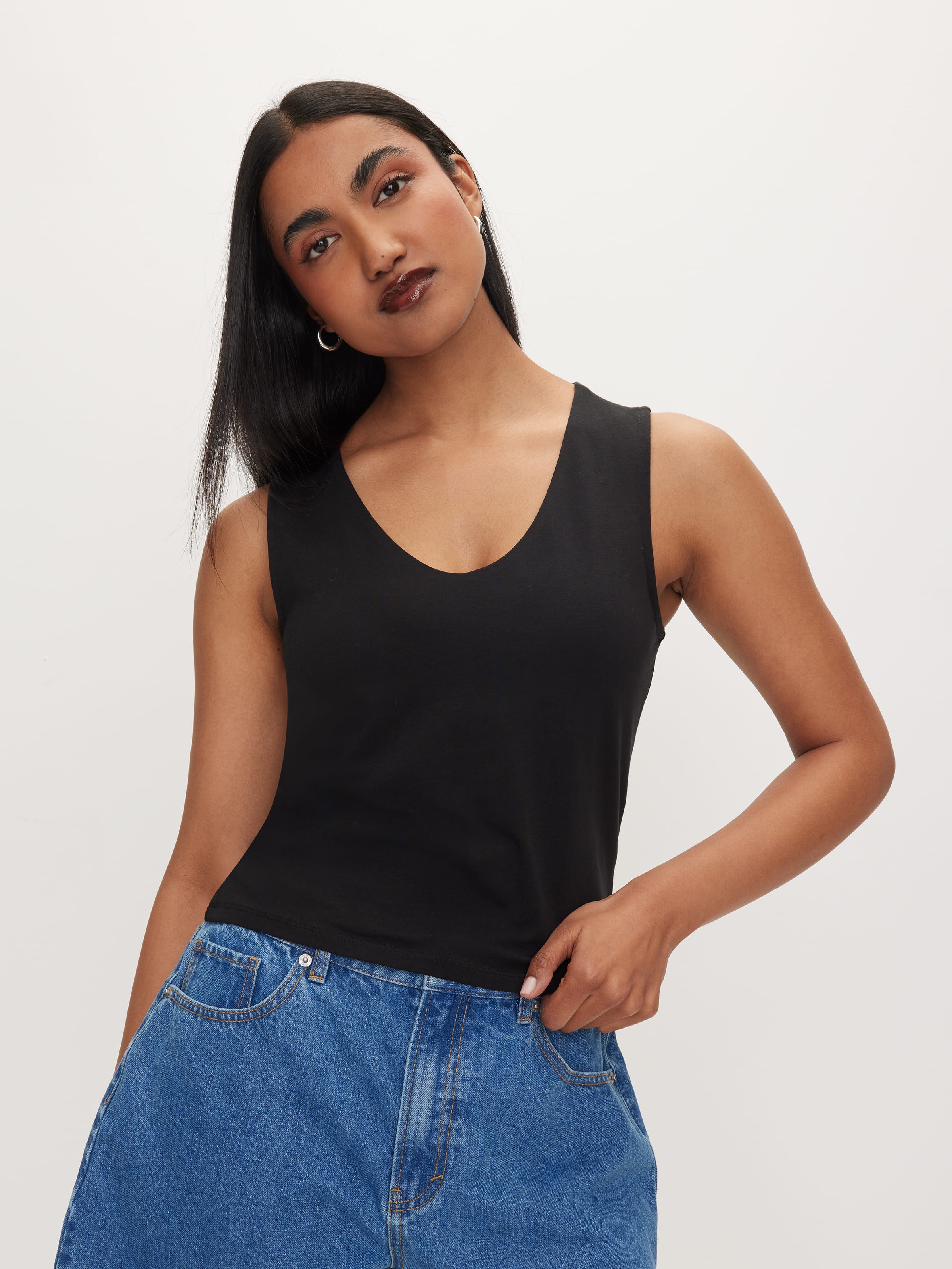 Deep V-Neck Tank - Dotti Online