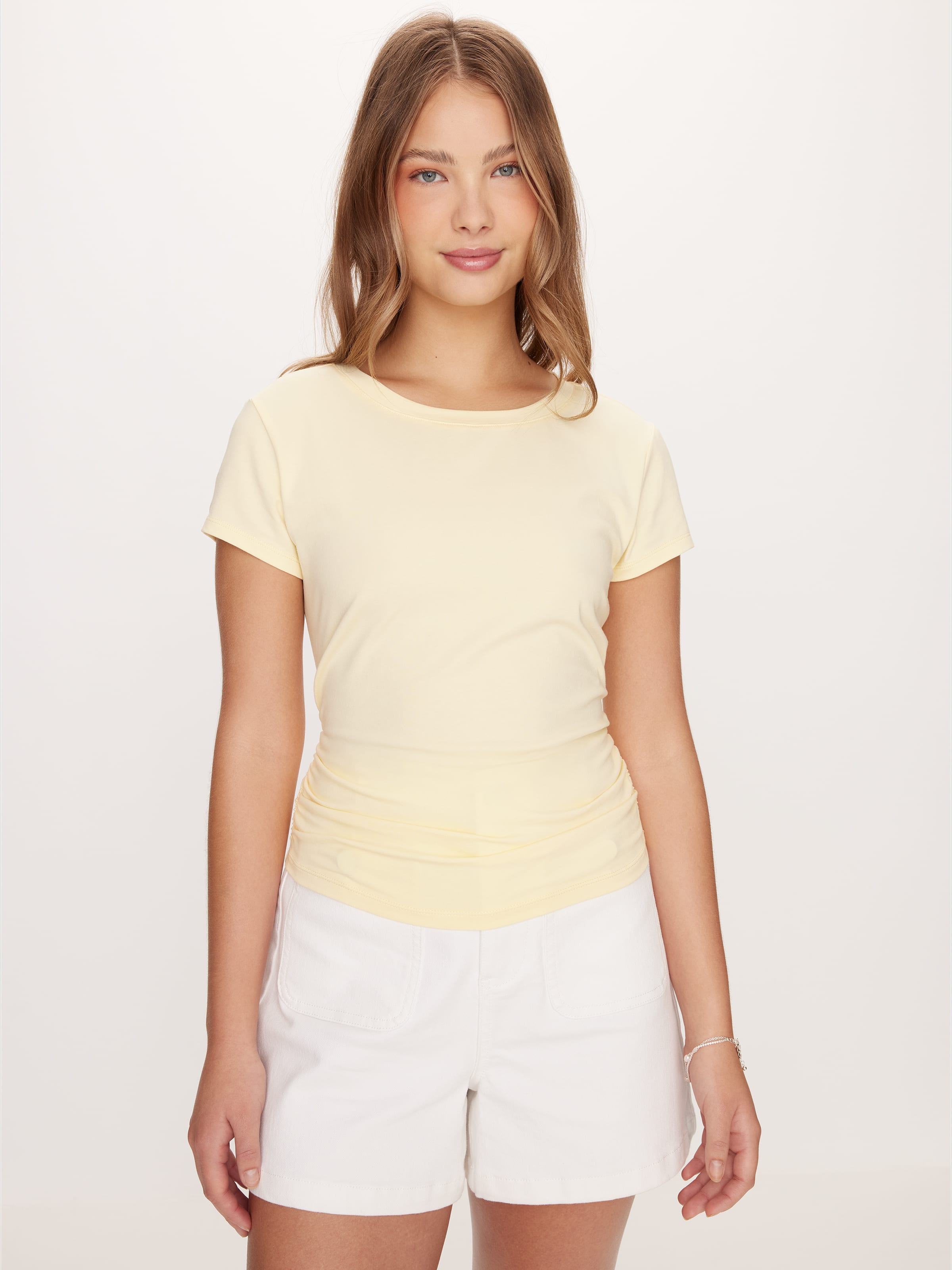 Crop Rouched Tee - Dotti Online