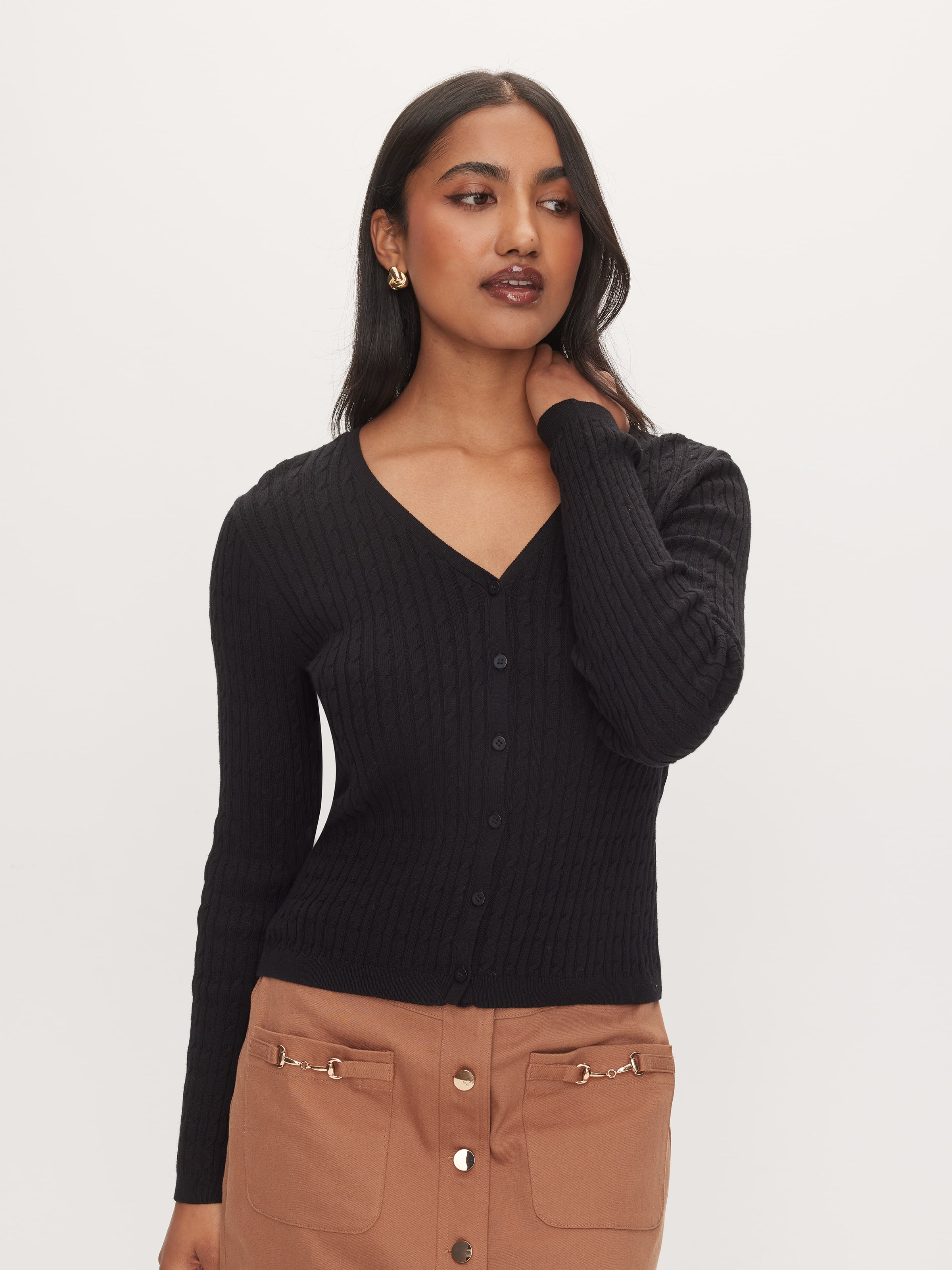 Ivy V-Neck Button Down Knit - Dotti Online