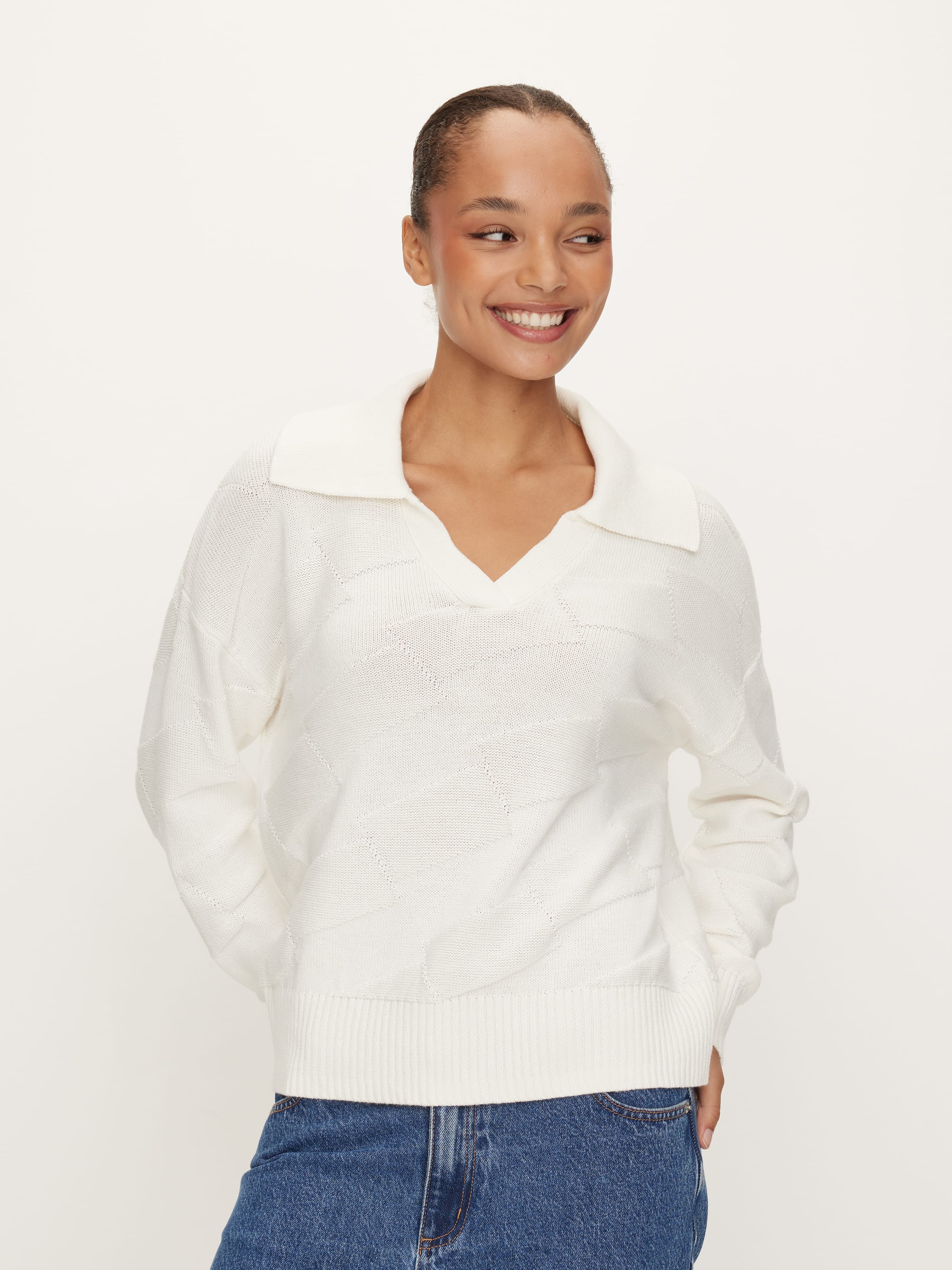 Darcy Diagonal Polo Knit - Dotti Online