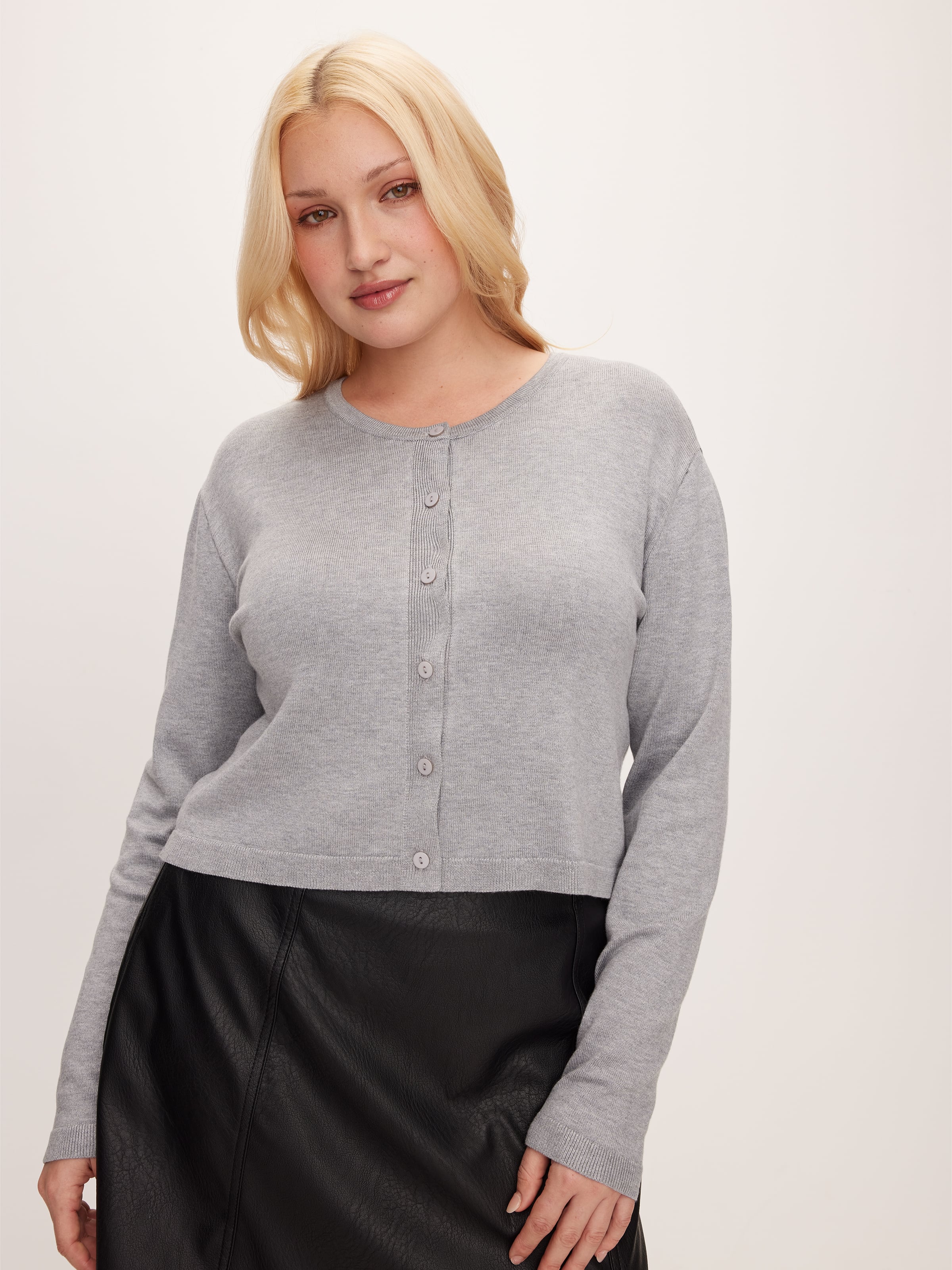 Cecelia Cropped Cardi Grey - Dotti Online