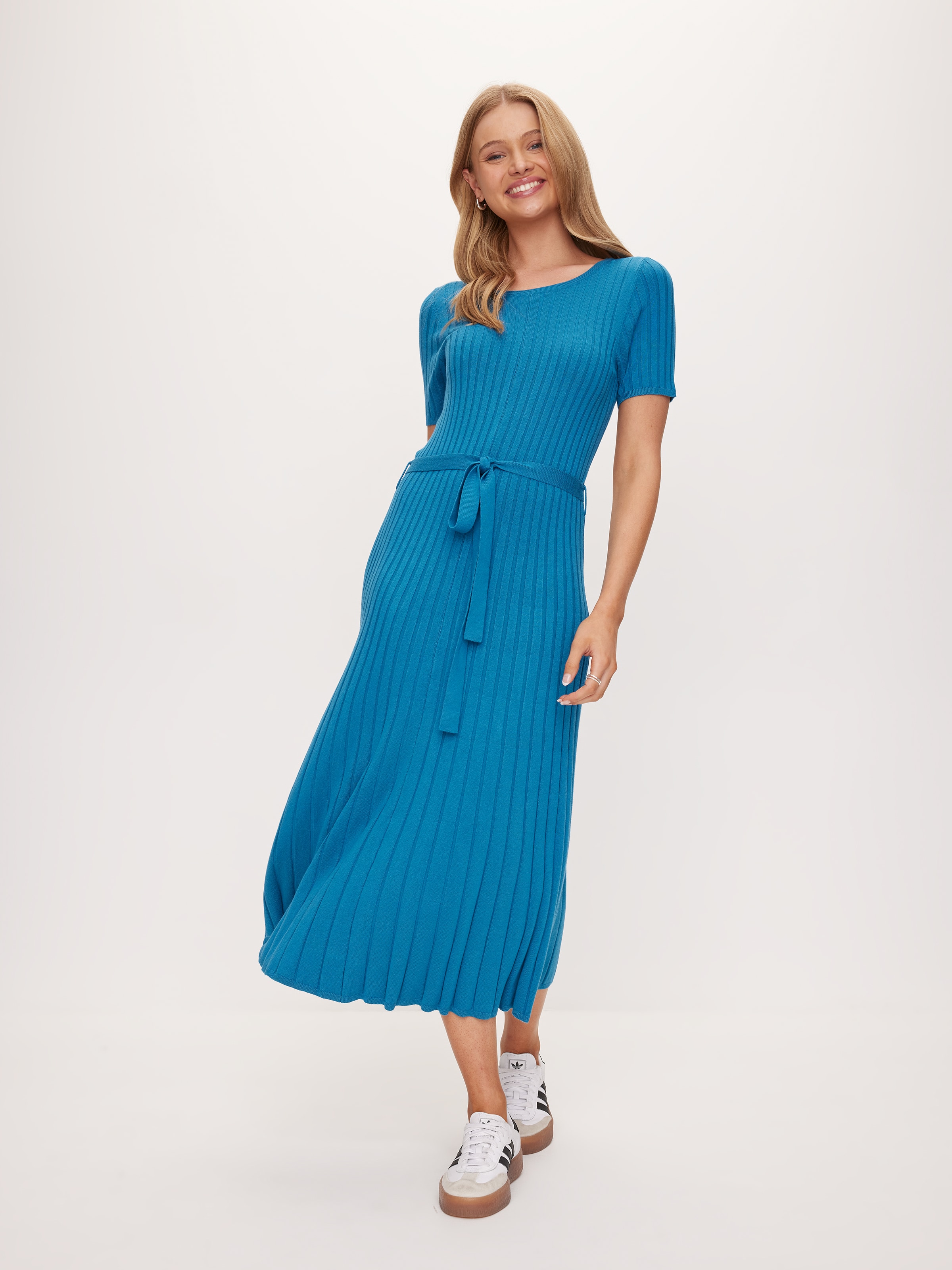 Shania Knit Midi Dress Stormy Blue - Dotti Online