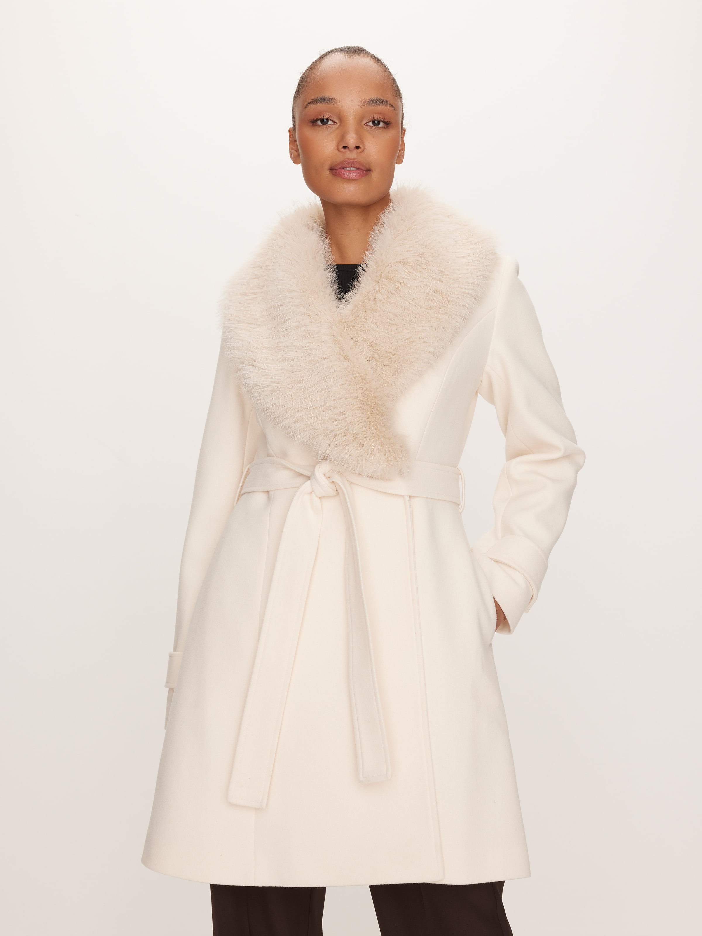 Aurora Fur Collar Coat - Dotti Online