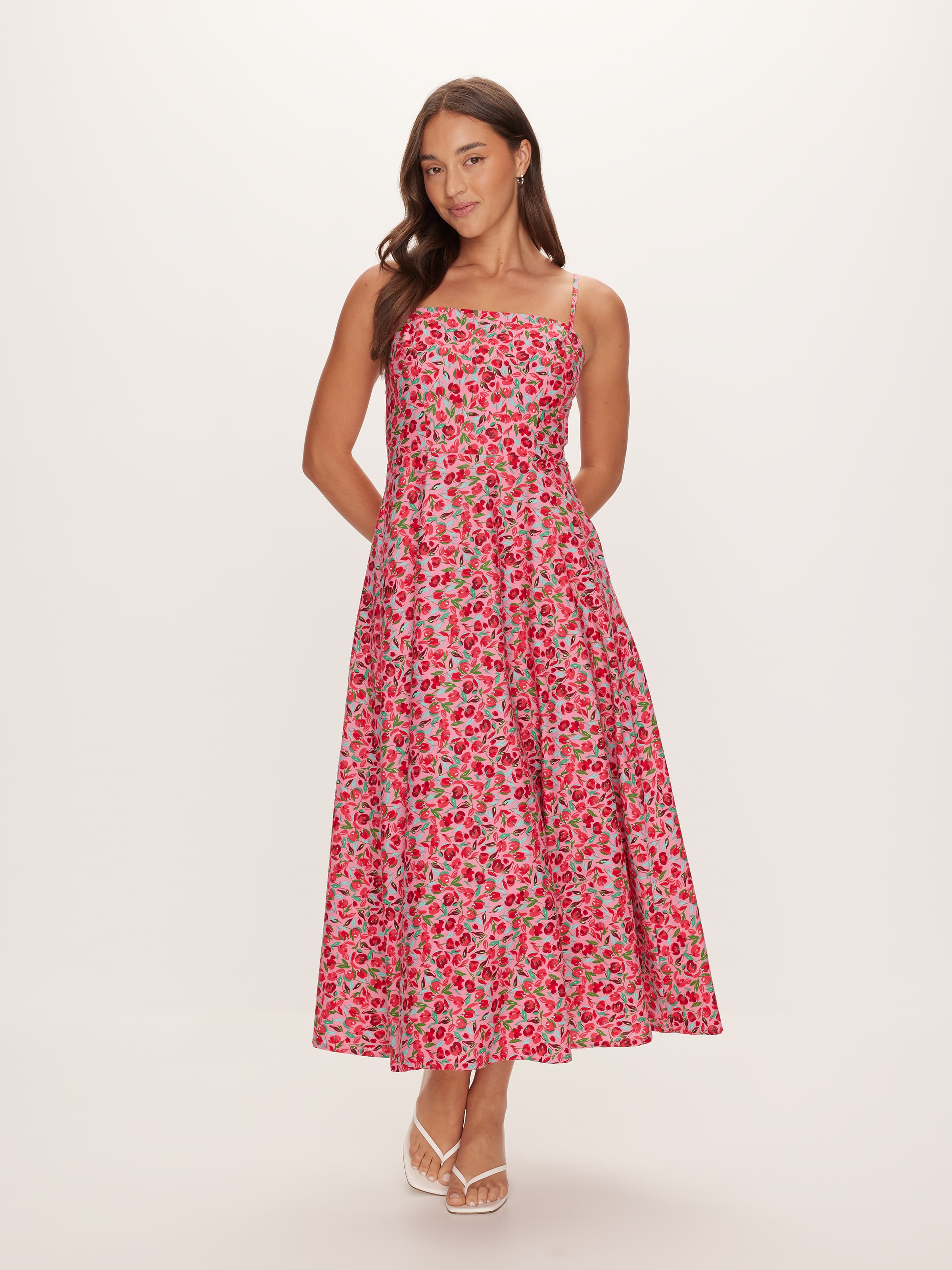 Cherie Sleveless Midi Dress Cherry Cute - Dotti Online