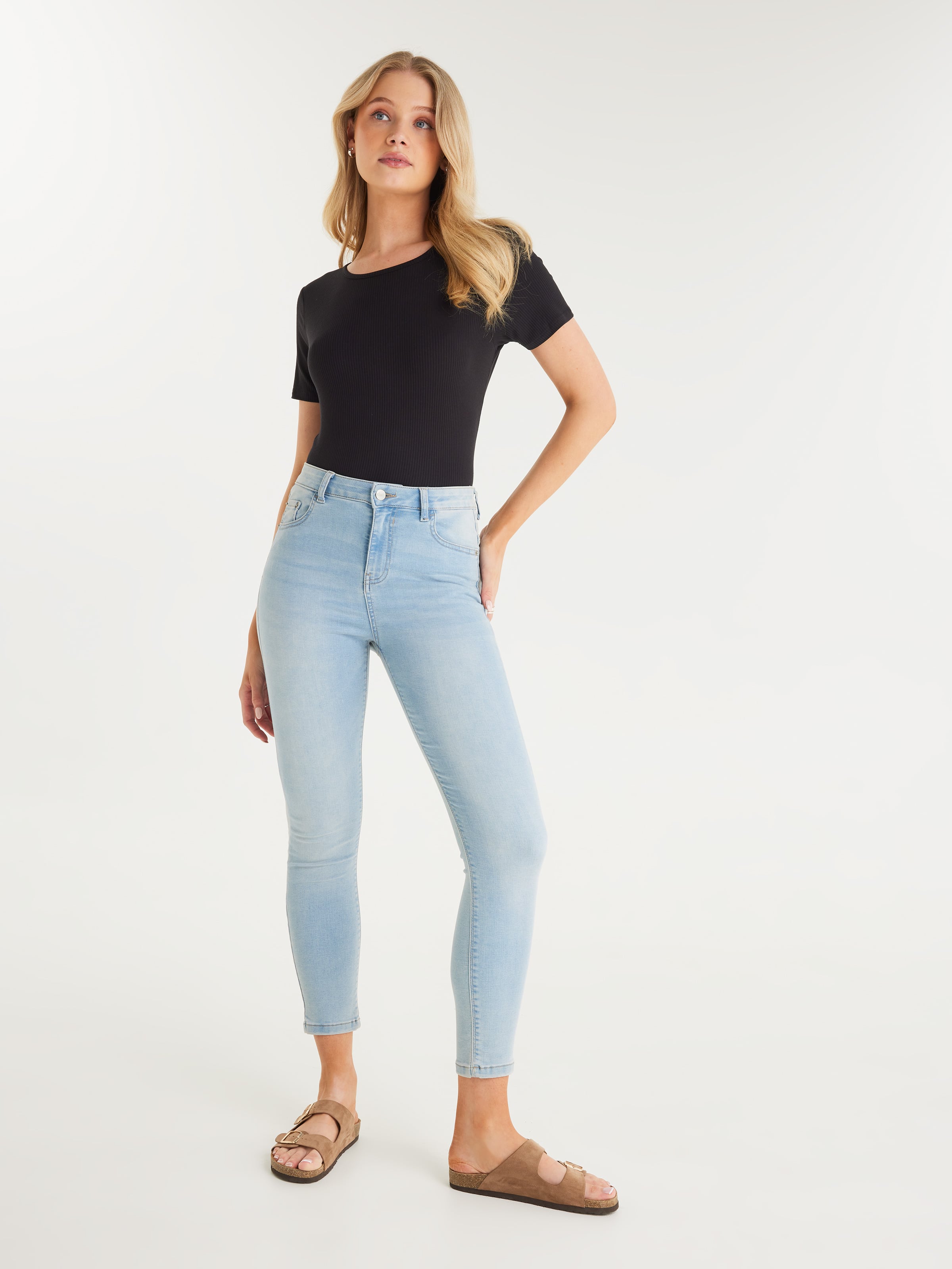 Harper Highrise Cropped Jean Bleach - Dotti Online