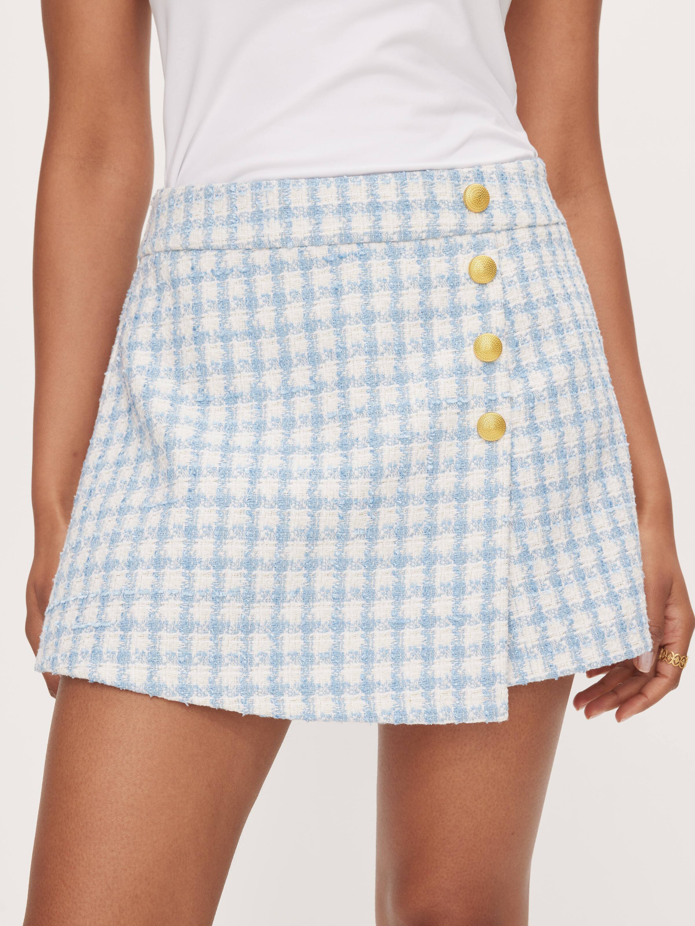 Jo Boucle Mini Skort Blue Boucle - Dotti Online