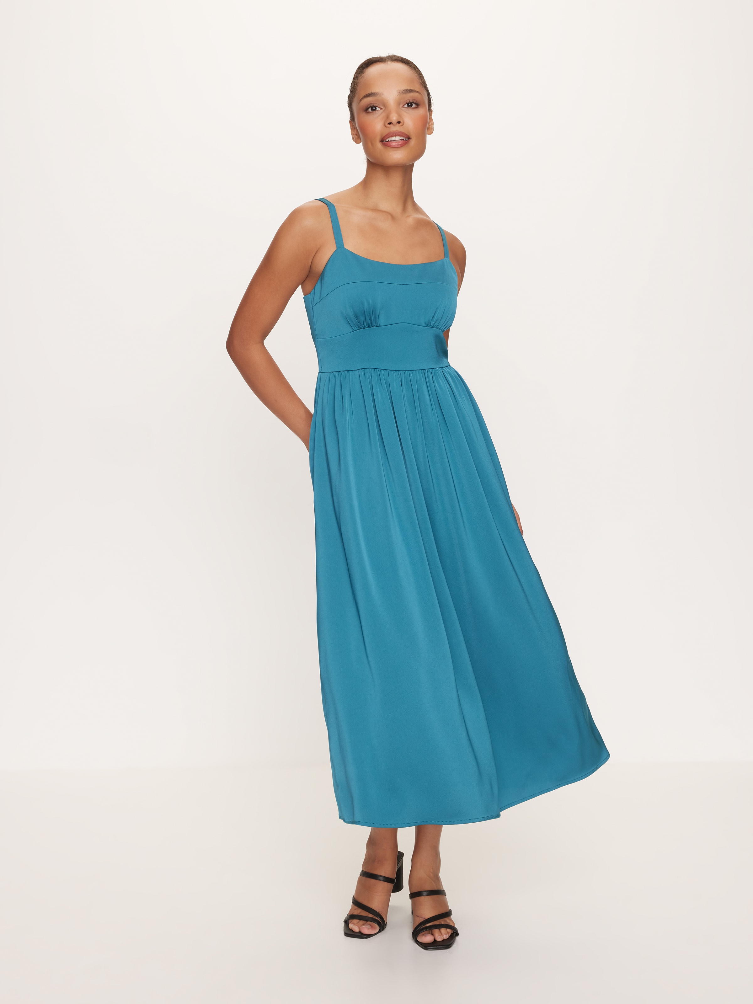 Robbie Midi Dress Teal - Dotti Online
