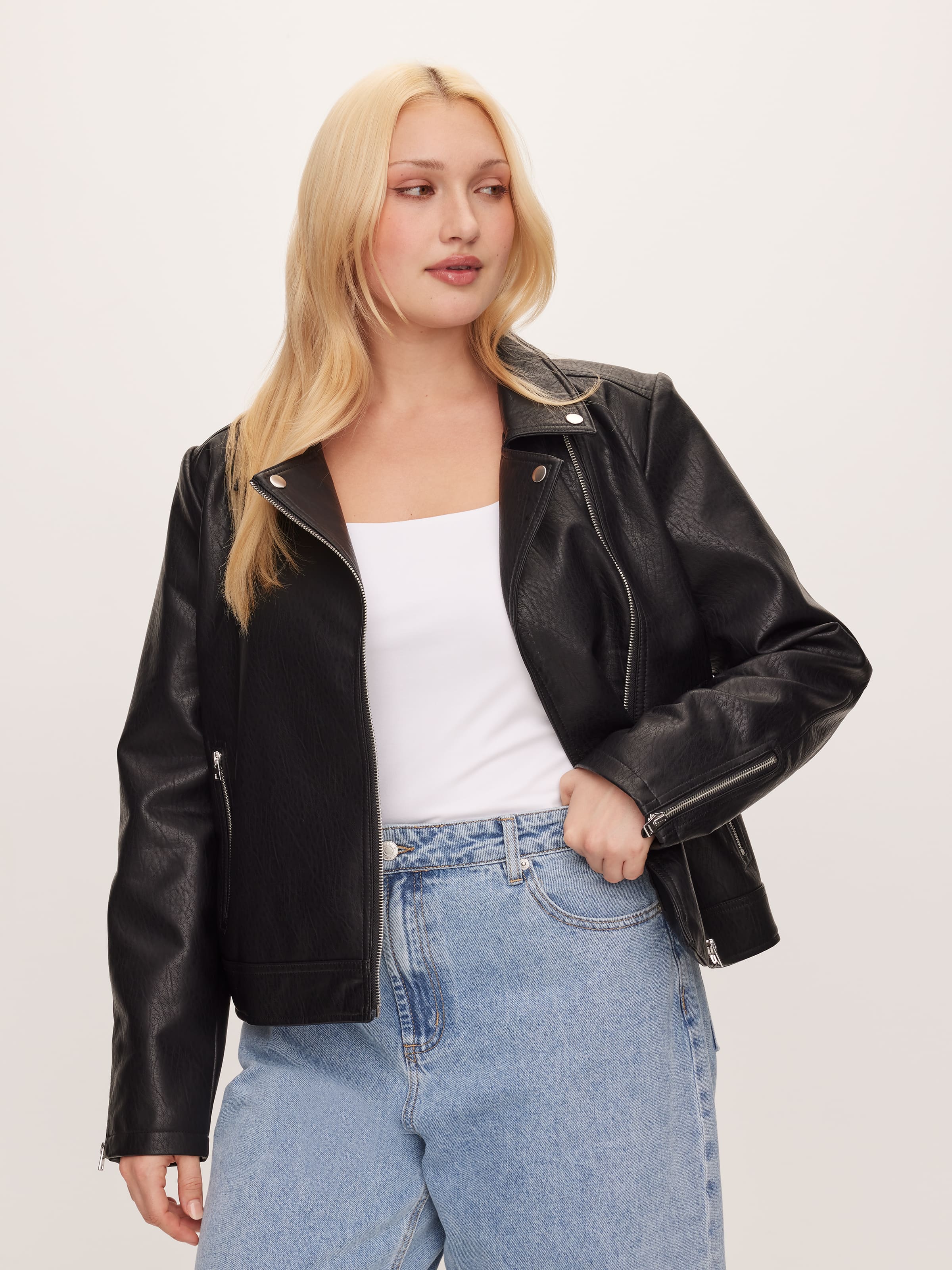 Arlet Faux Leather Biker Jacket - Dotti Online
