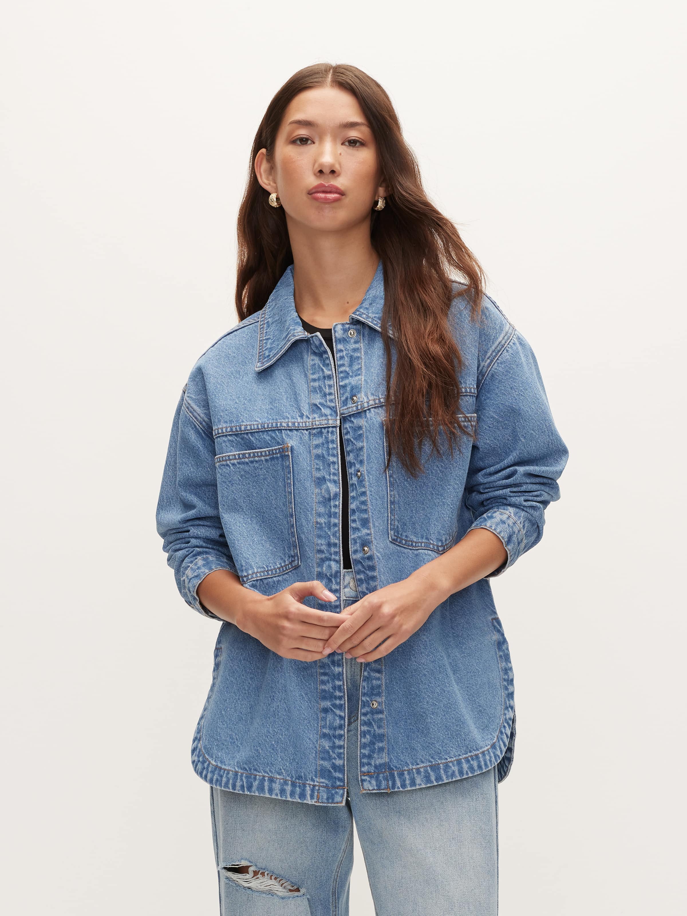Stella Denim Shacket - Dotti Online