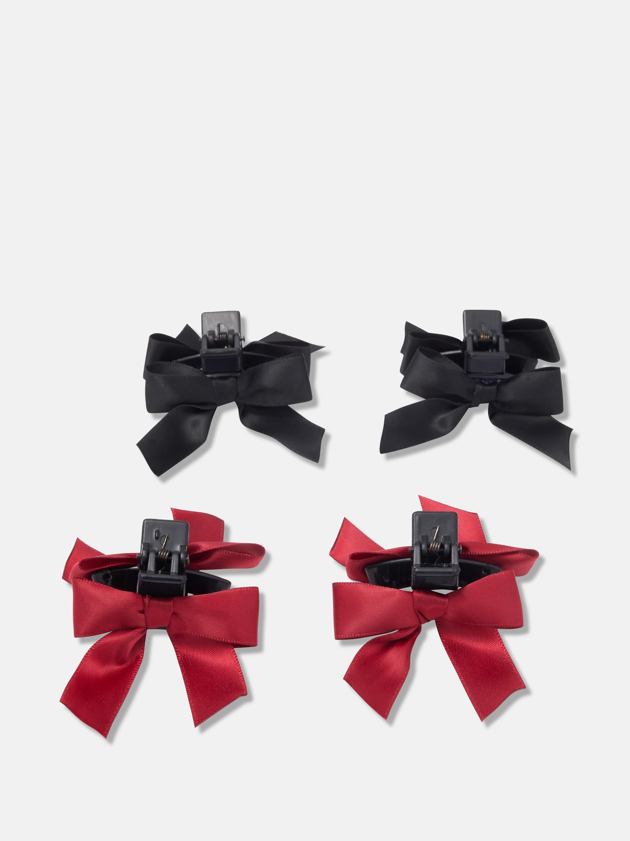 4 Pack Mini Satin Bows Black Burgundy - Dotti Online